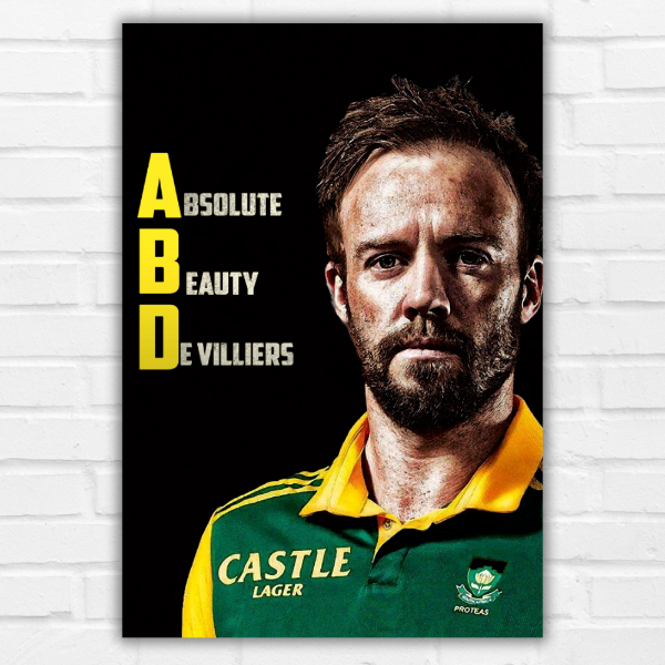 AB De Villiers Poster Frame South African cricketer Artwork Cricket ...