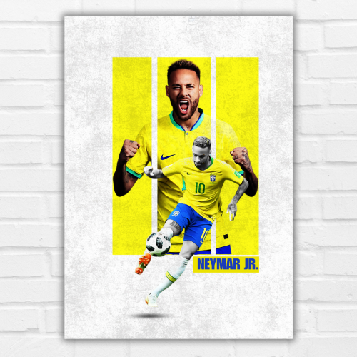 Neymar Jr Poster Frame Brazilian Footballer World Cup Sports soccer ...