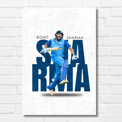 Rohit Sharma Hitman Cricket Player Motivational Artwork Cricketer ...