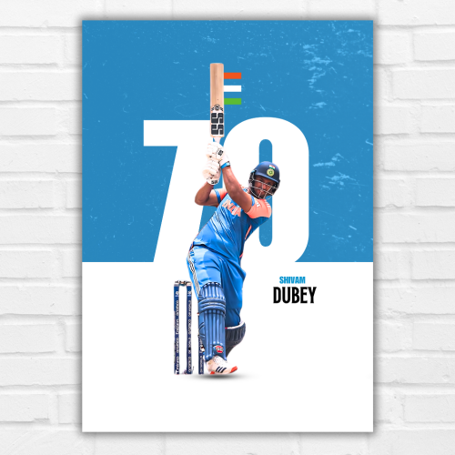 Cricketer Shivam Dubey Poster Frame Cricket Players Artwork Paintings ...