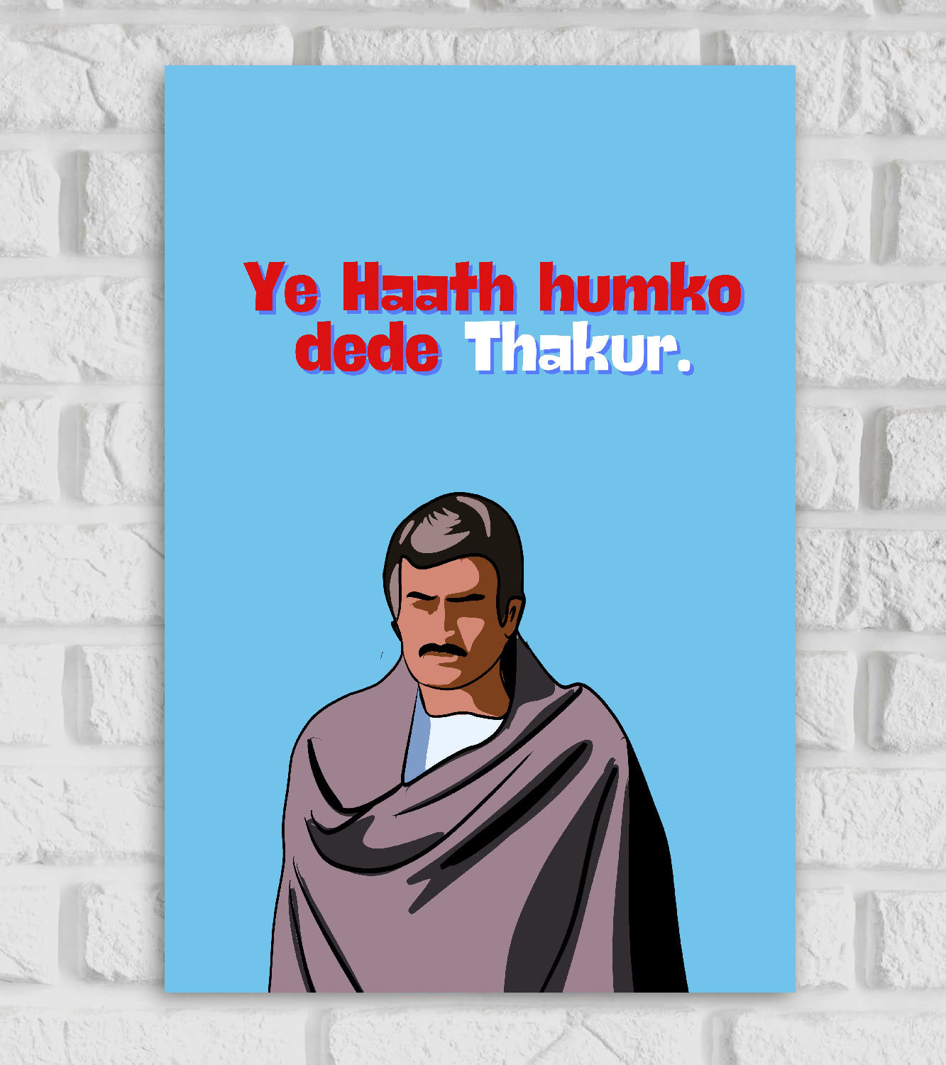 sholay Movie Thakur Funny Artwork Bollywood | Poster | Frame | Canvas ...